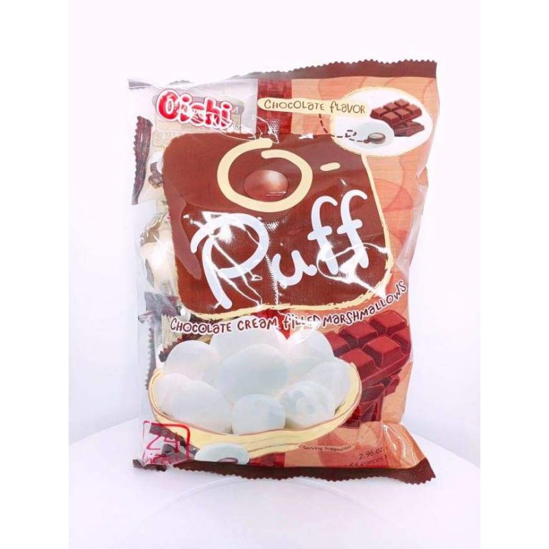 Oishi O Puff Chocolate Cream Filled Marshmallows 84g 24pcs | Lazada PH