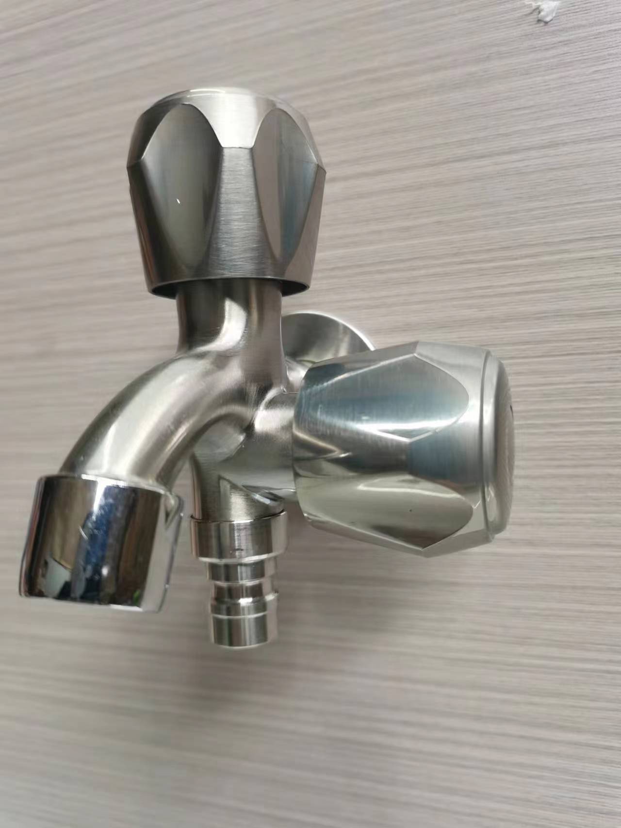 Stainless Steel 1 in 2 out Head Two Way Water Washer Tap Faucet KW-011 ...