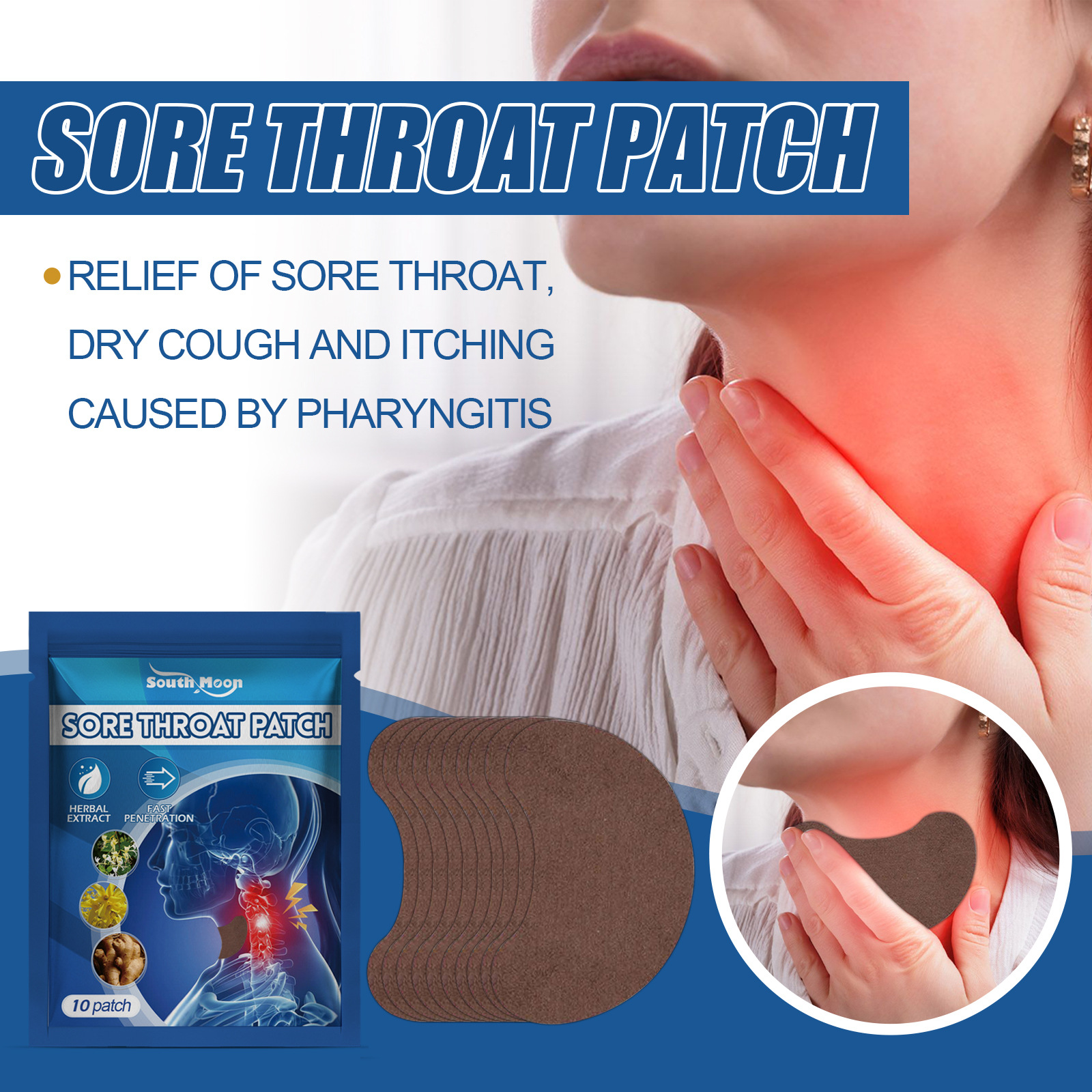 Sore Throat Plaster Relieves Sore Throat Dryness and Itching Sore ...