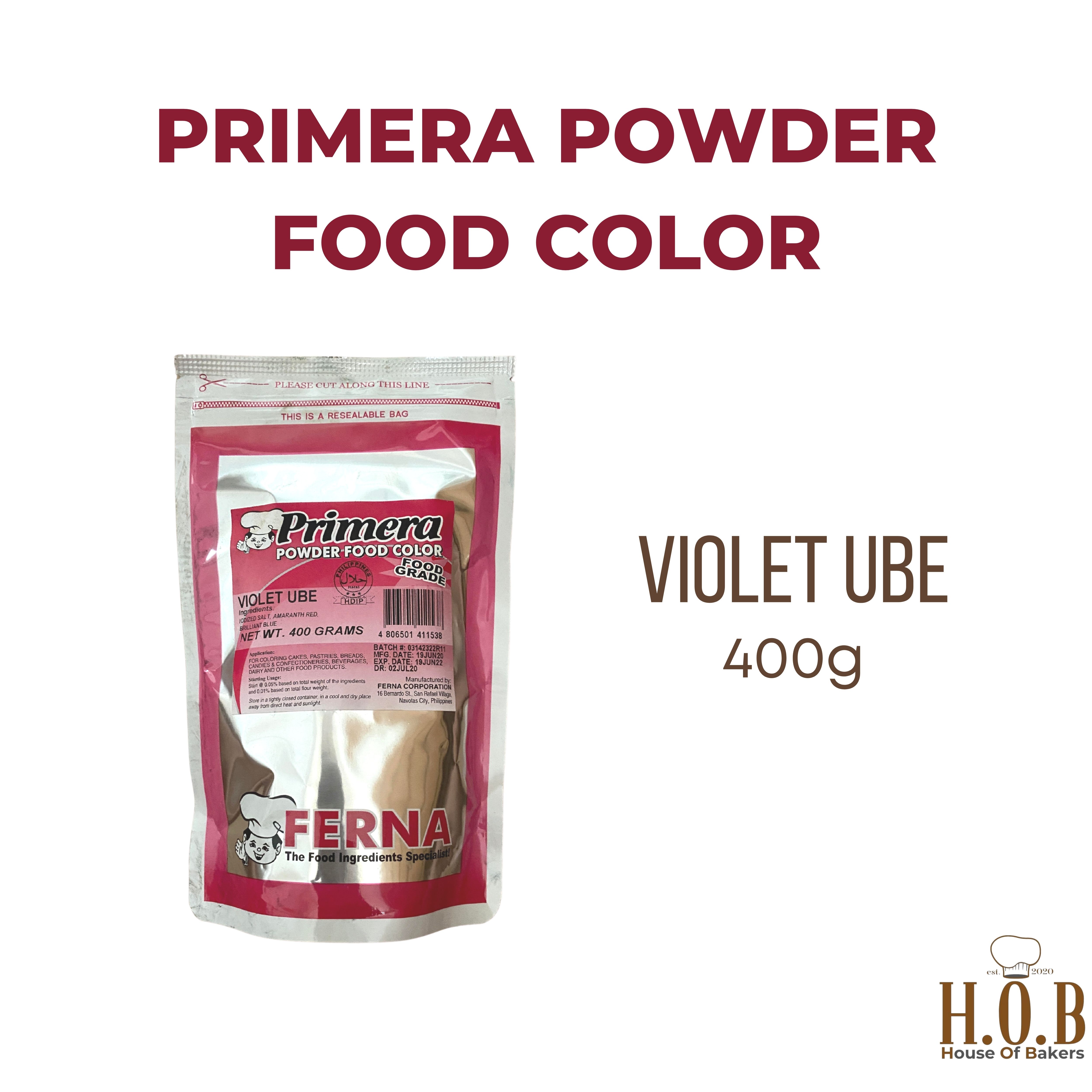 Ferna Primera Powder Food Color 400g Ube Violet(For coloring cakes ...