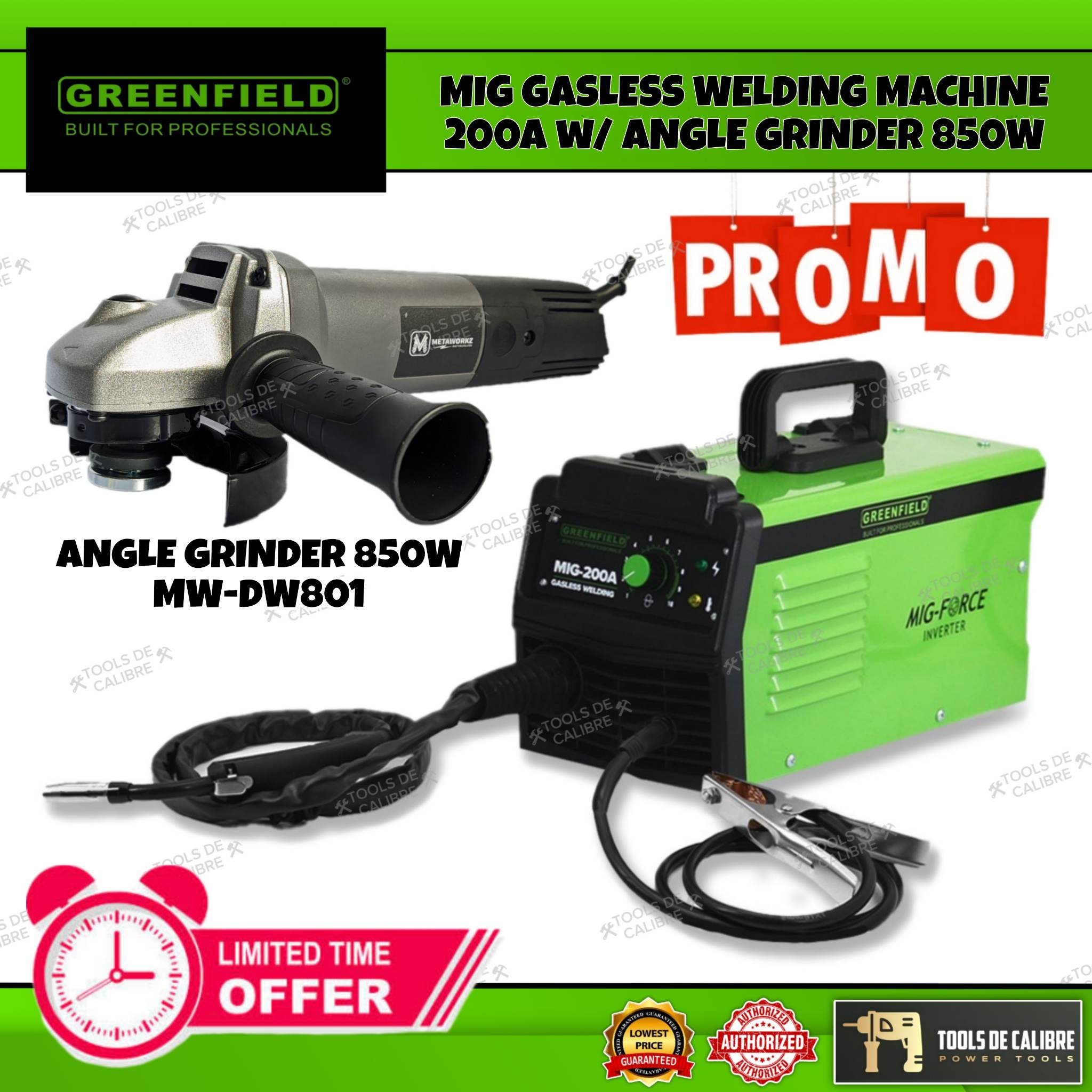 LIMITED PROMO GREENFIELD 200A MIG Gasless Welding Machine 08-03-10200M ...