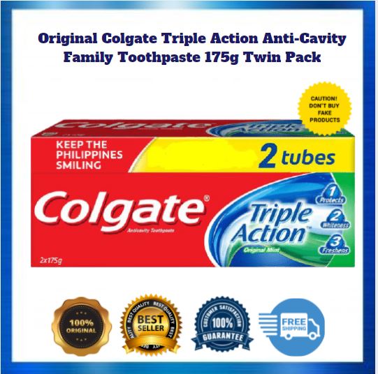 Original Colgate Triple Action Anti-Cavity Family Toothpaste 175g Twin ...