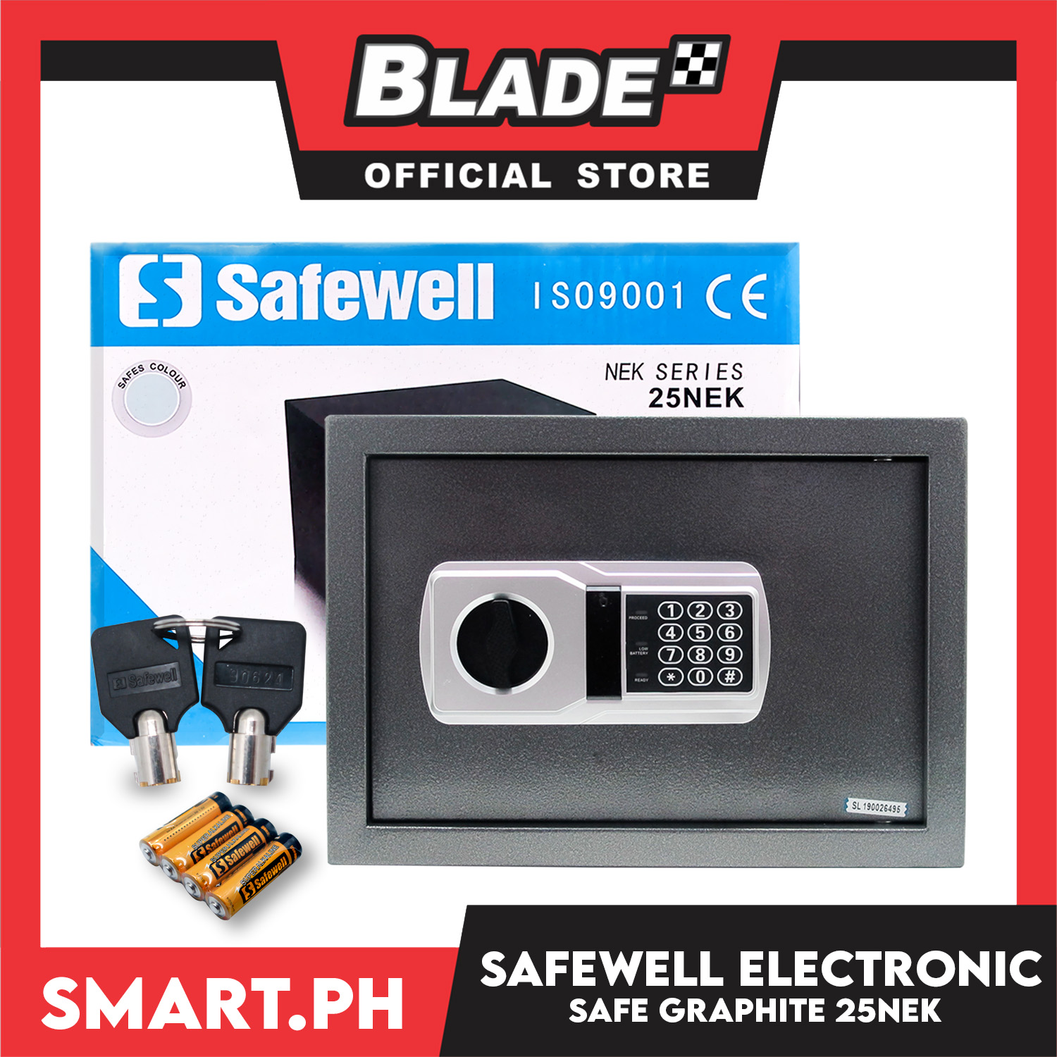 Safewell Electronic Digital Safe 25NEK (Grey) -Security Key Safe ...