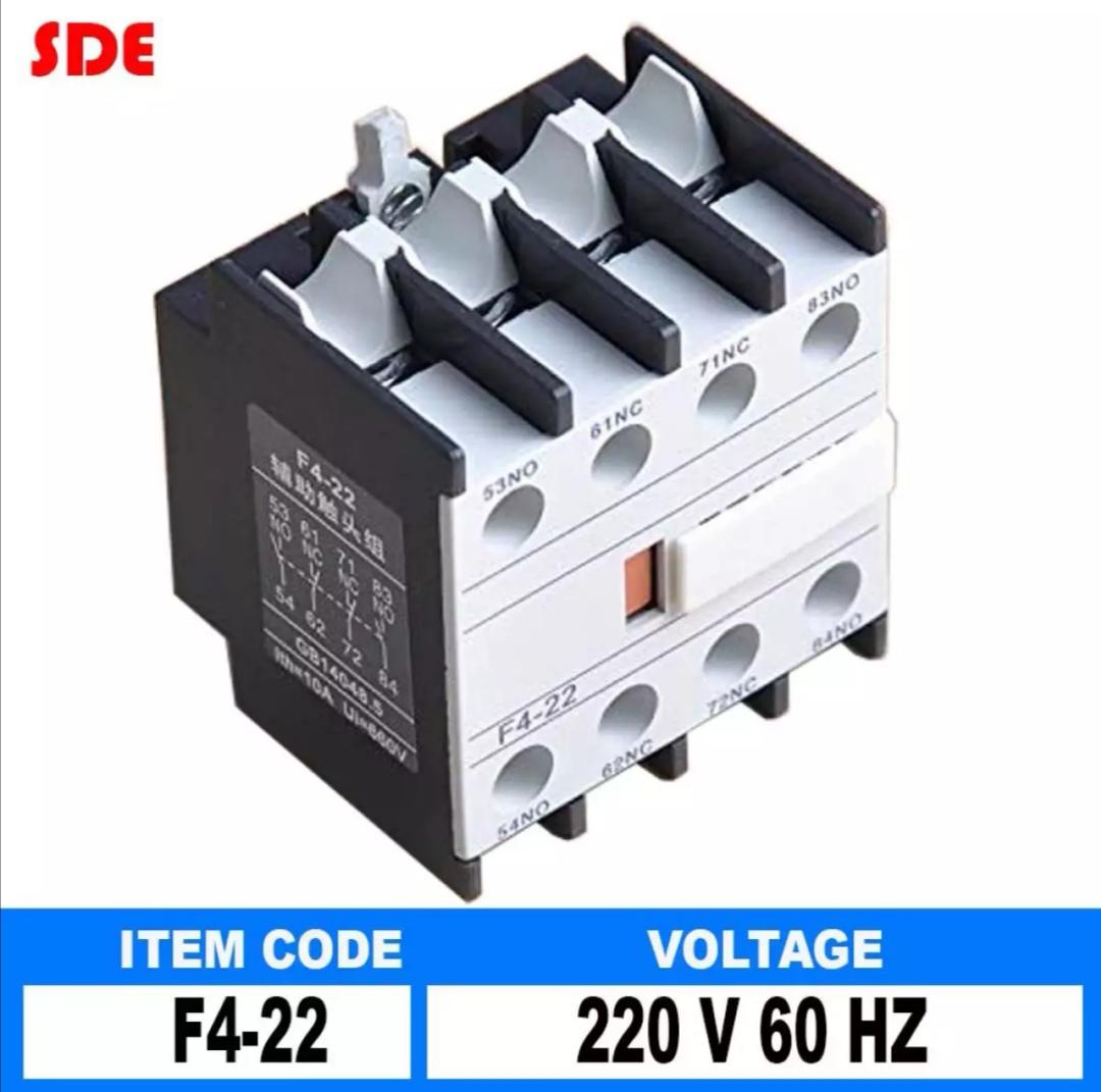 SDE F4-22 Auxiliary Contact Block for SDE Magnetic Contactor SC1-D ...