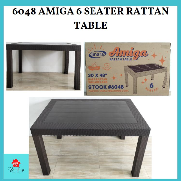 6048 AMIGA 6 SEATER RATTAN TABLE/#6048 IMARA AMIGA RATTAN TABLE HALF ...