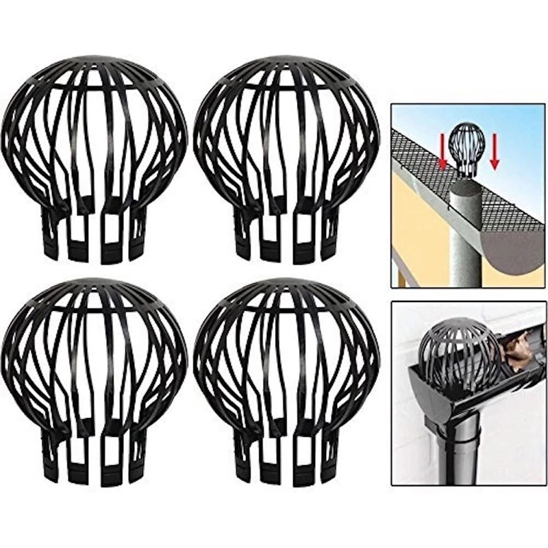 6PCS Gutter Guard Downspouts Filter Strainer Preventing Leaf Debris ...