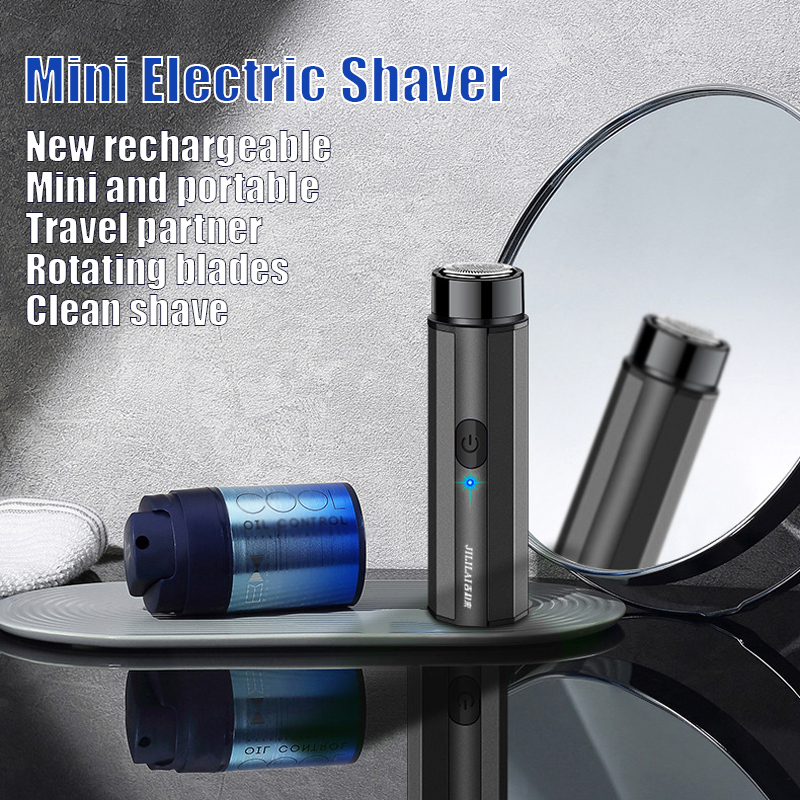 Mini Portable Electric Shaver USB Rechargeable Razor Rotary Cutter Head ...