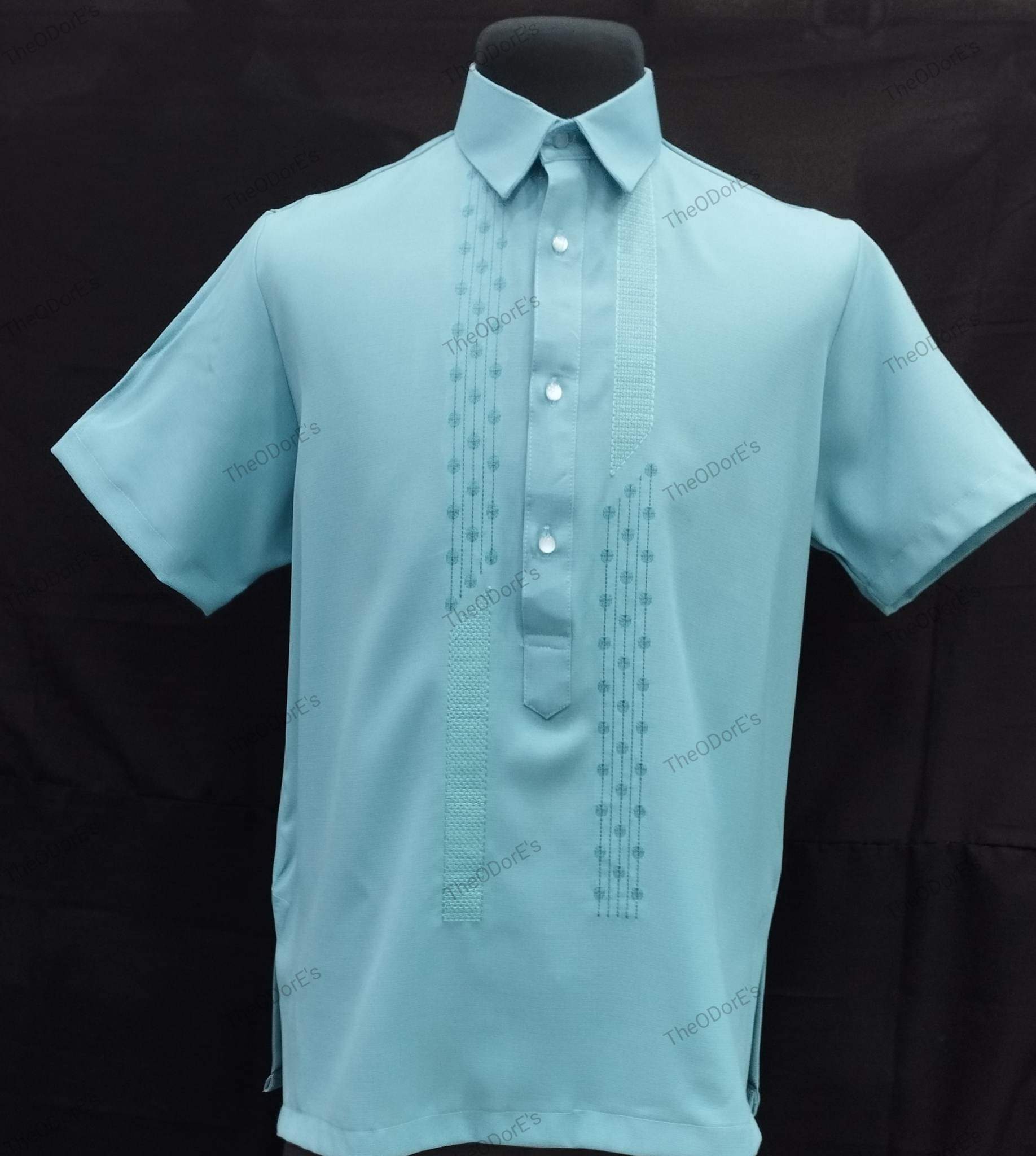 LINEN POLO BARONG (OTON) Winter Blue | Lazada PH
