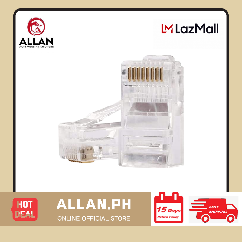 100pcs RJ45 Cat5e Internet connector RJ45 Ethernet cable LAN network ...