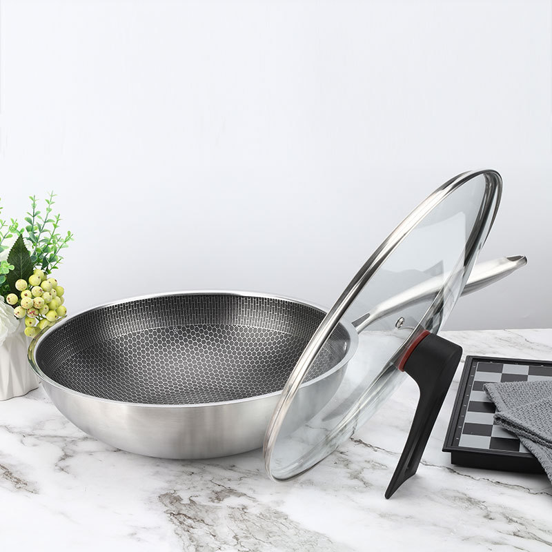 Wok pan 32CM/34CM non stick frying pan kawali sale big non stick cookware set kaldero set big ...