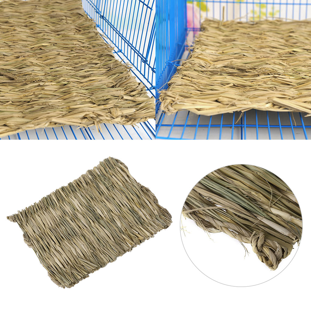 Rabbit Grass Mat Woven Bed Bunny Bedding Natural Hay Mat Chew Toy for ...