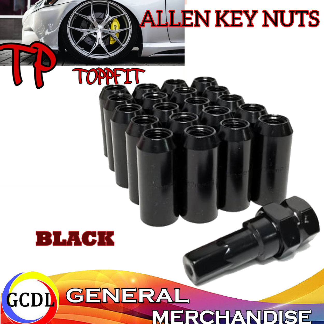 Top Fit Steel Lug Nuts 12mm x 1.50 Allen Key Nuts | Lazada PH