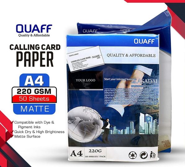 Calling Card Paper Matte 220gsm QUAFF / A4 size/50sheets | Lazada PH