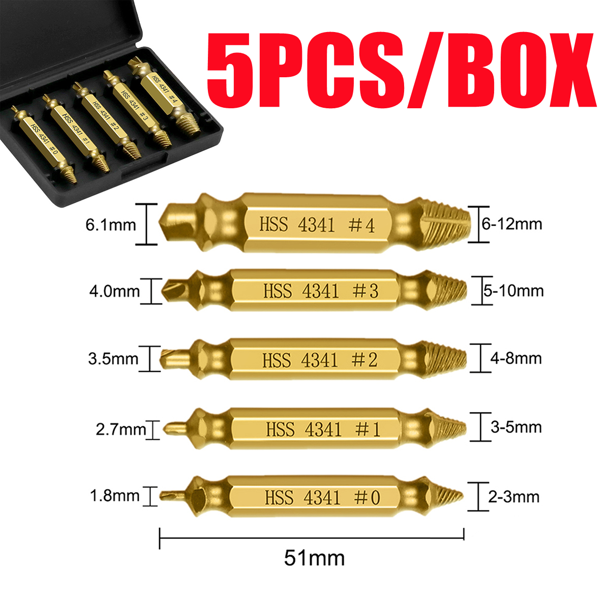 local seller】5pcs Bolt Extractor Screw Remover Take Screw Set Drill Bit ...