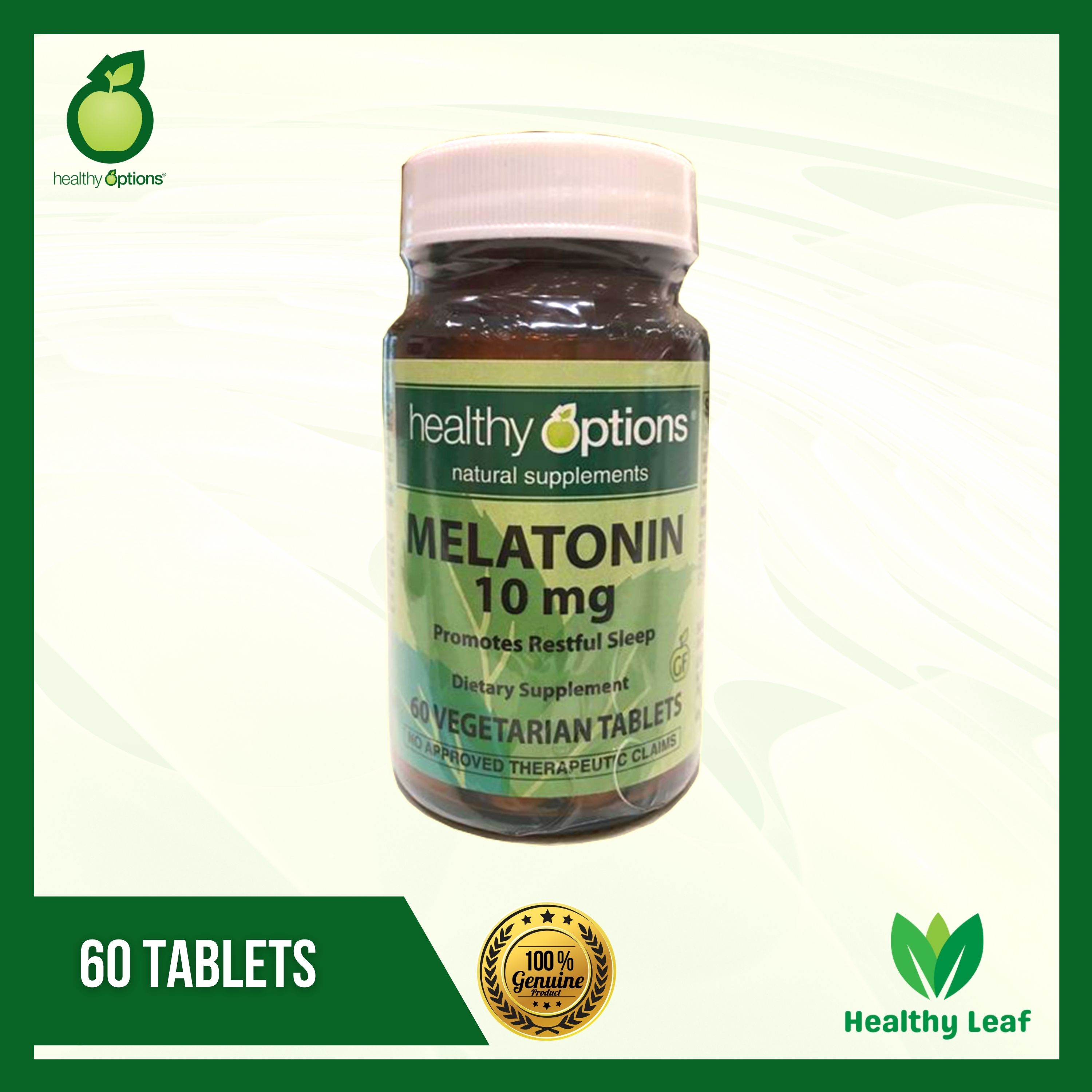 HEALTHY OPTIONS, MELATONIN 10MG, (60 VEGAN TABLETS) | Lazada PH