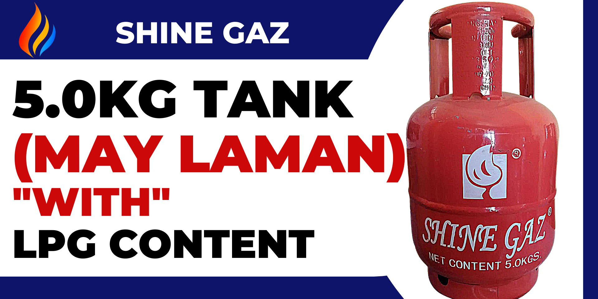 SHINE GAZ, GAS TANK LPG 5.0KG, tank POL-valve and snap on, WITH NET ...