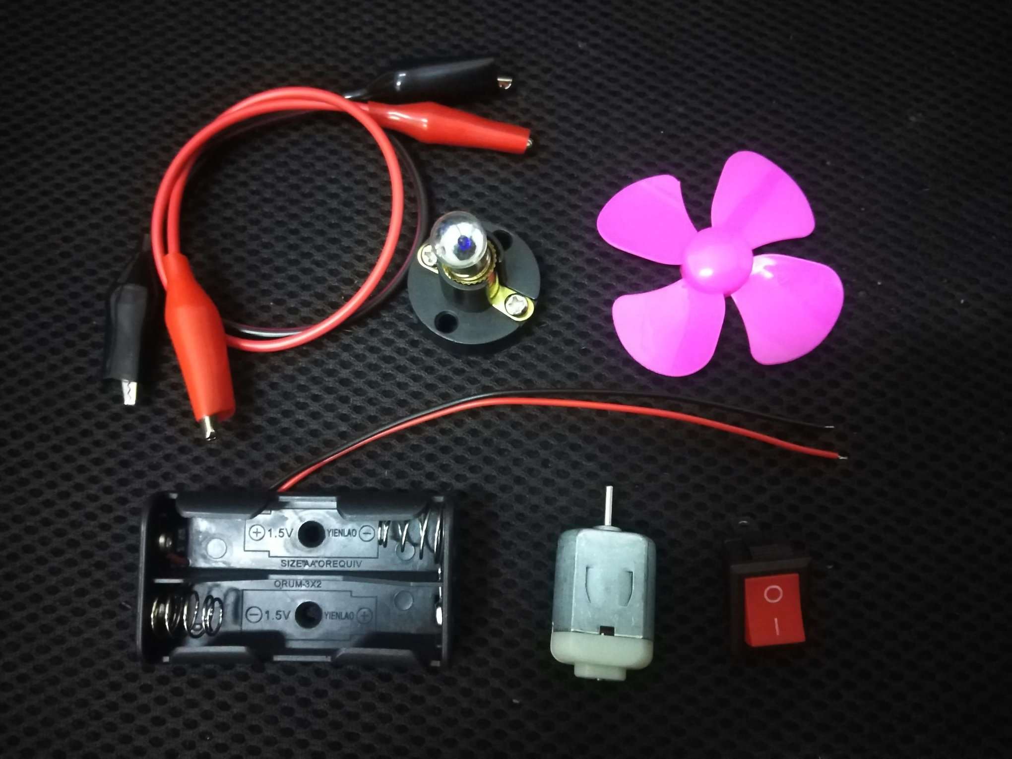 DIY Basic Electronics Starter Kit DC Motor and Lights 3V W/FAN for ...