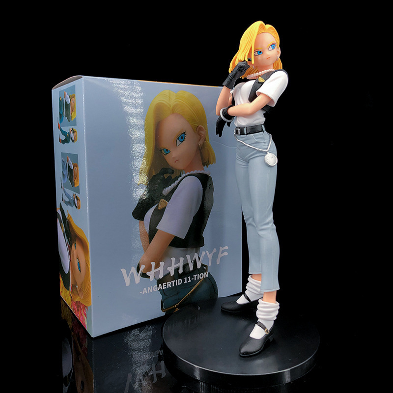 Animation Z GK Android 18 Action Figure Anime Model 24.5cm PVC y Girl ...