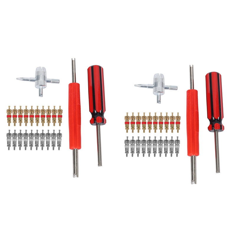 【Ready Stock&COD】Valve Core Tool Set 40Pcs Valve Cores, 4-Way Valve ...