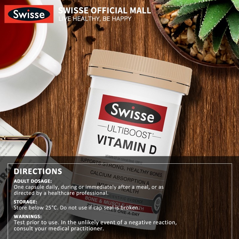Delicious Swisse Ultiboost Vitamin D Calcium Immune Healthy Bones 250 ...