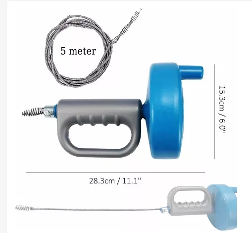 15 Meters Steel Plumbing Clog Drain Remover Tool Drain Snake Pipe ...