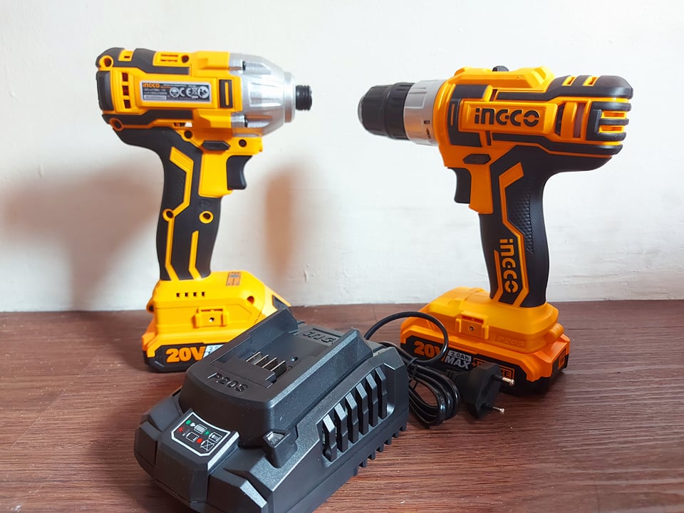 INGCO LITHIUM-ION CORDLESS 2PCS COMBO KIT( 1PC INGCO 20V CORDLESS DRILL ...