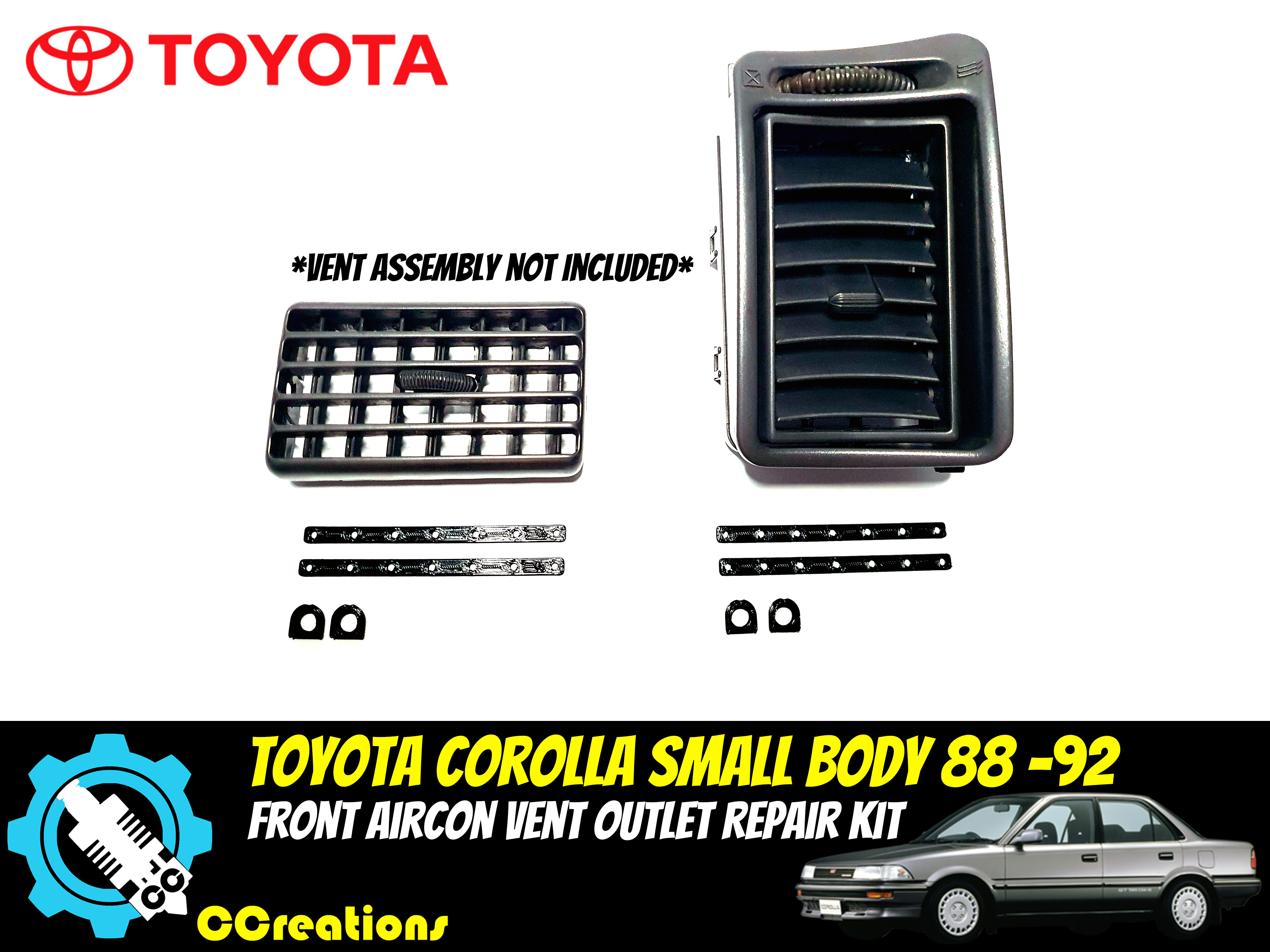 Toyota Corolla Small Body 1988 - 1992 Car Front Aircon Vent Repair Kit ...