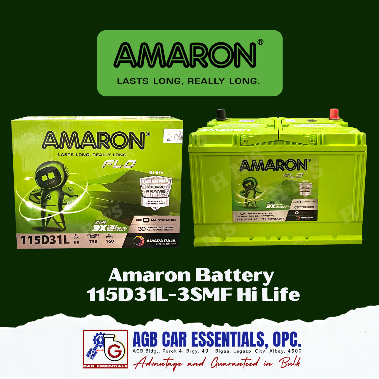 Amaron Battery 115D31L-3SMF Hi Life (2 Years Warranty) | Lazada PH