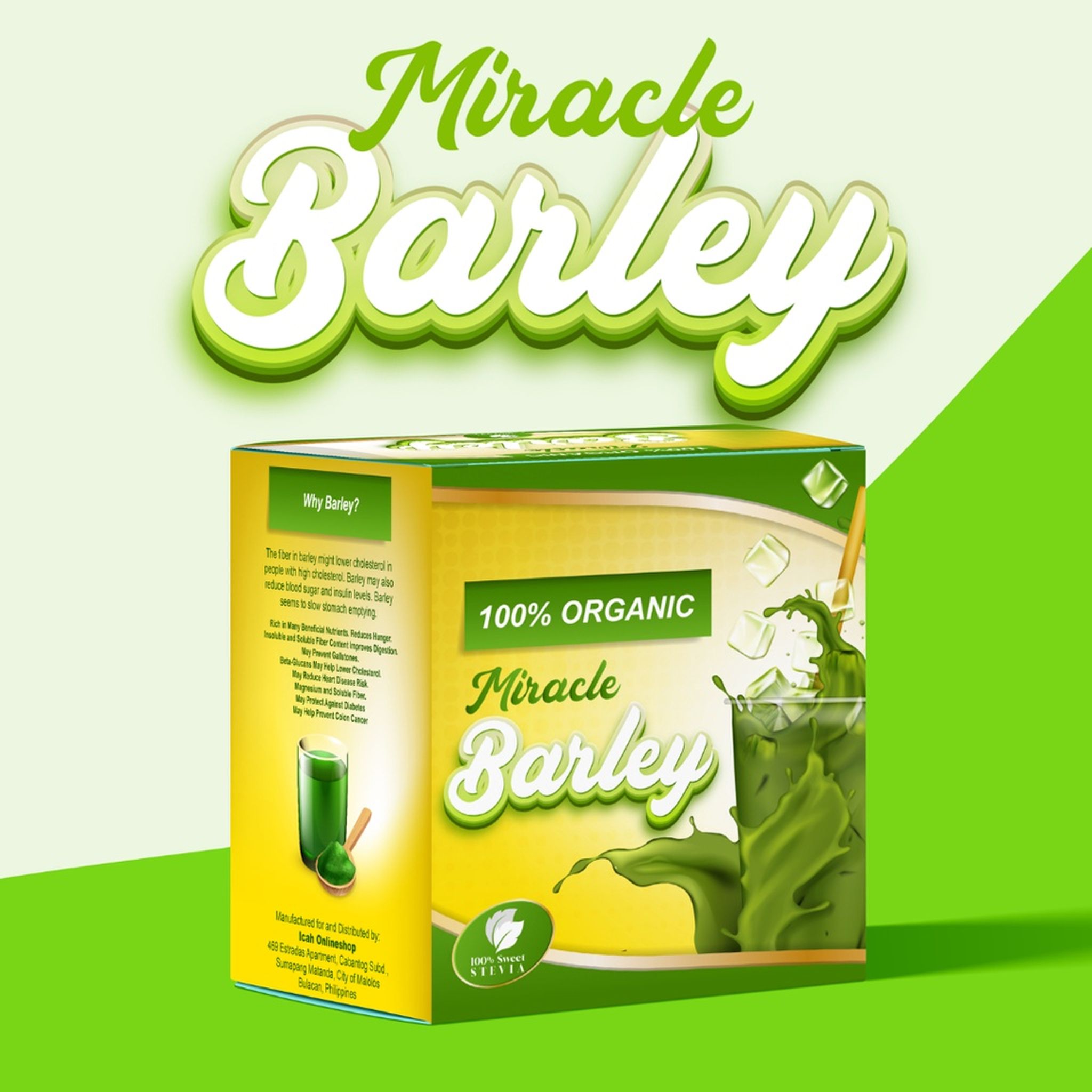 Miracle Barley With Stevia ( 10 sachets per Box ) organic | Lazada PH