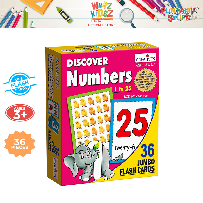 Whiz Kidsz Discover Numbers Jumbo Flash Cards, Educational Flash Cards ...