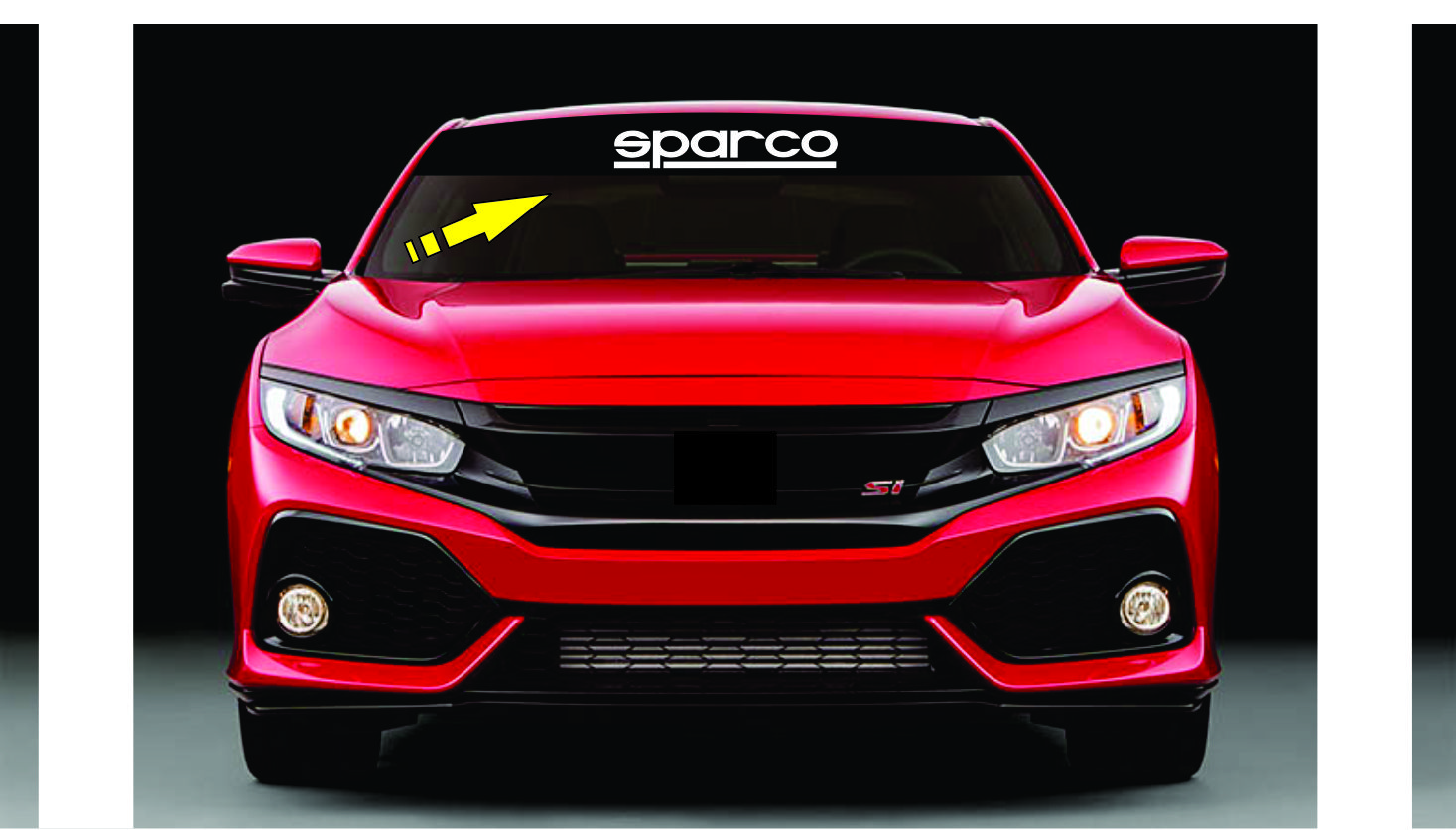 Sparco Windshield visor/sticker (Color: Matte Black & White) -1pc ...