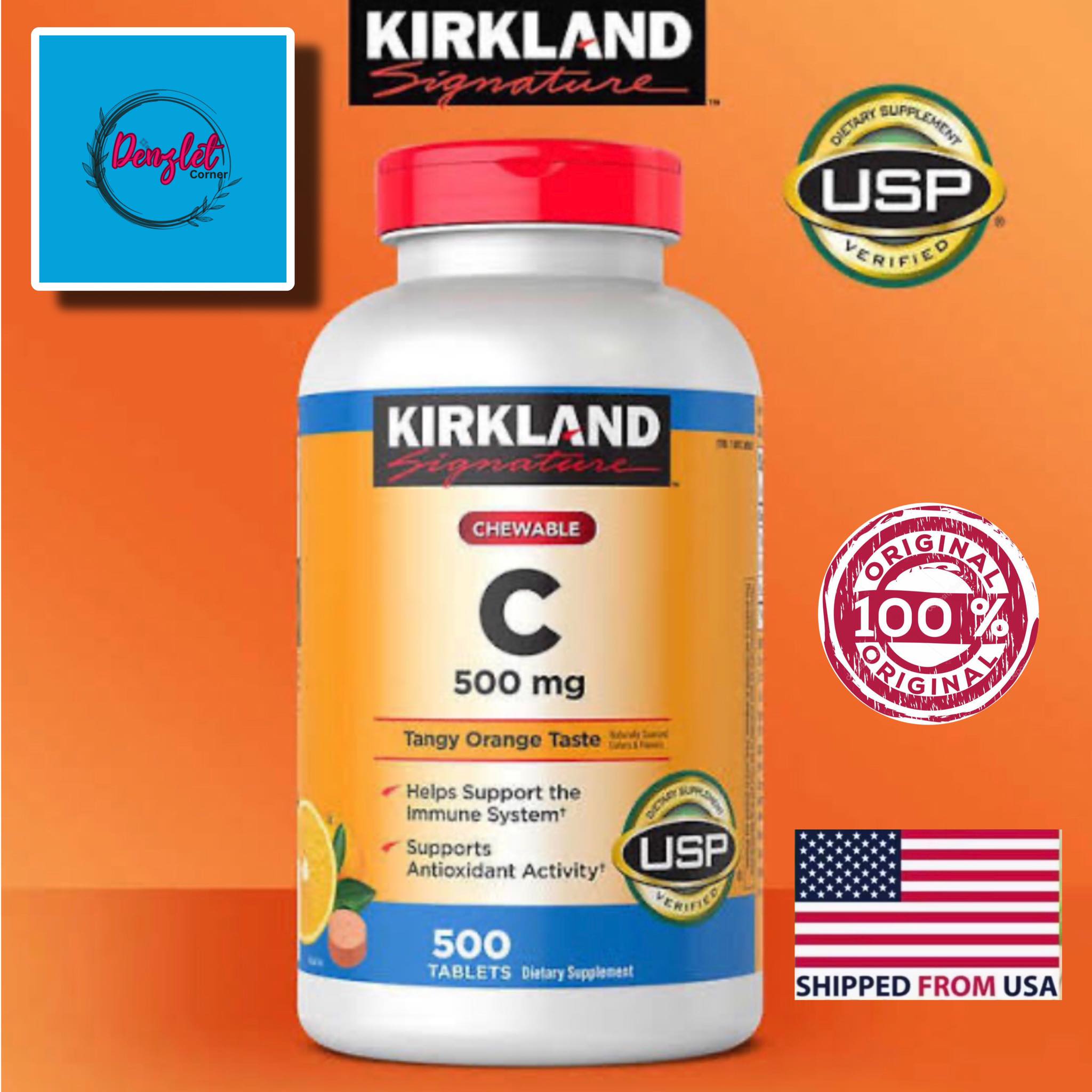 KIRKLAND Signature Vitamin C Chewable 500 mg 500 Tablets | Lazada PH