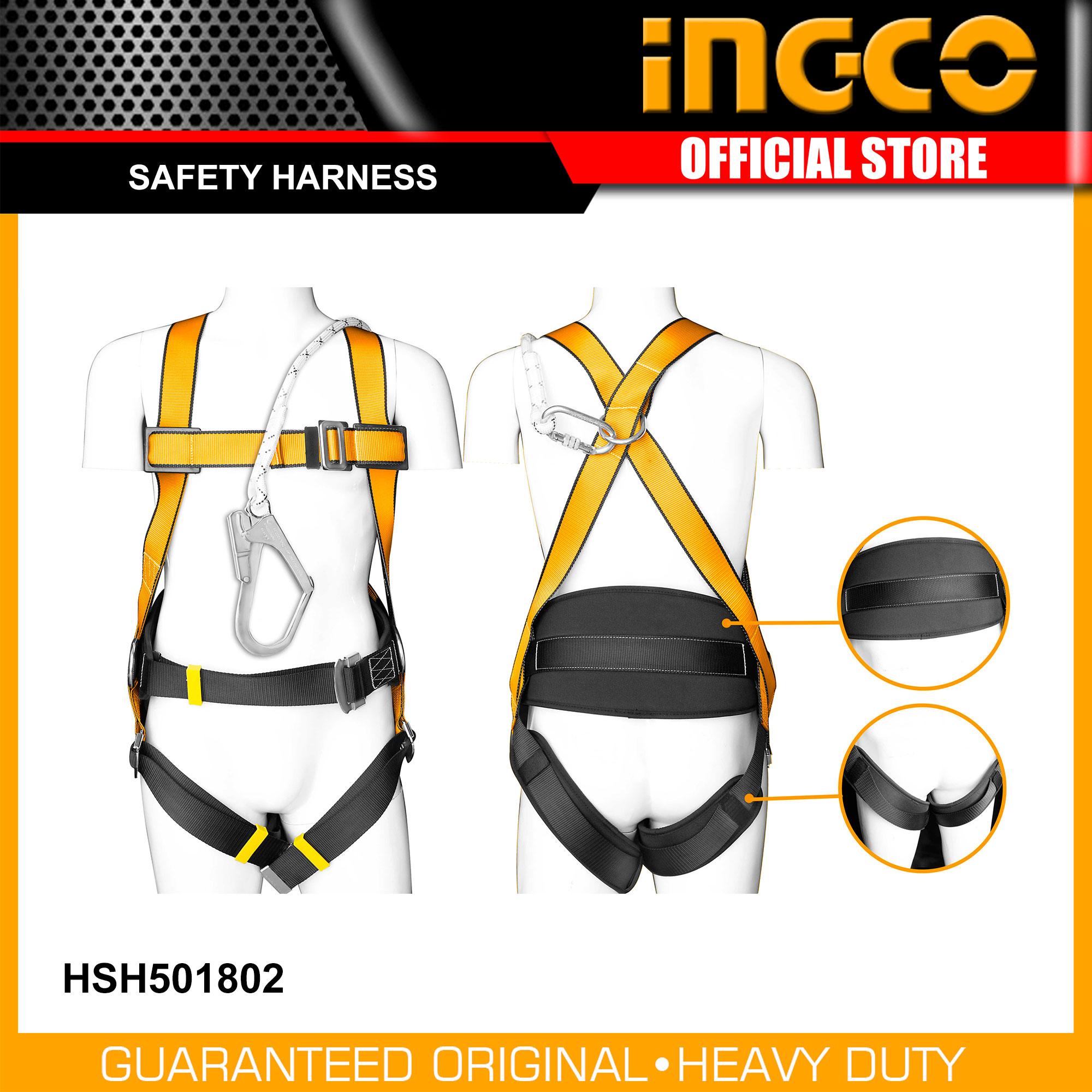 Ingco HSH501802 Safety Harness High Strength Polyester 13mm x 180mm IHT ...
