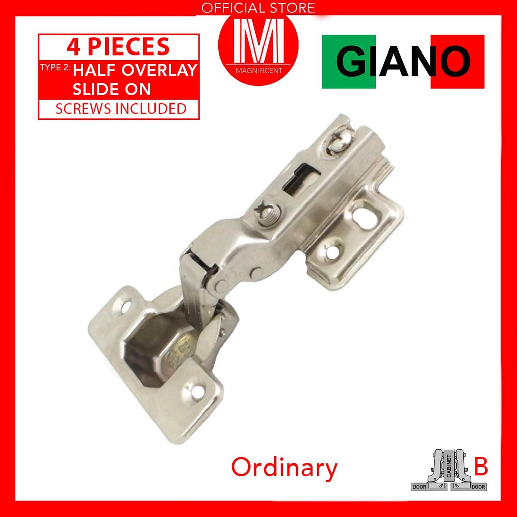 Giano Ordinary Concealed Hinge for Cabinet (4 Pieces) | Lazada PH