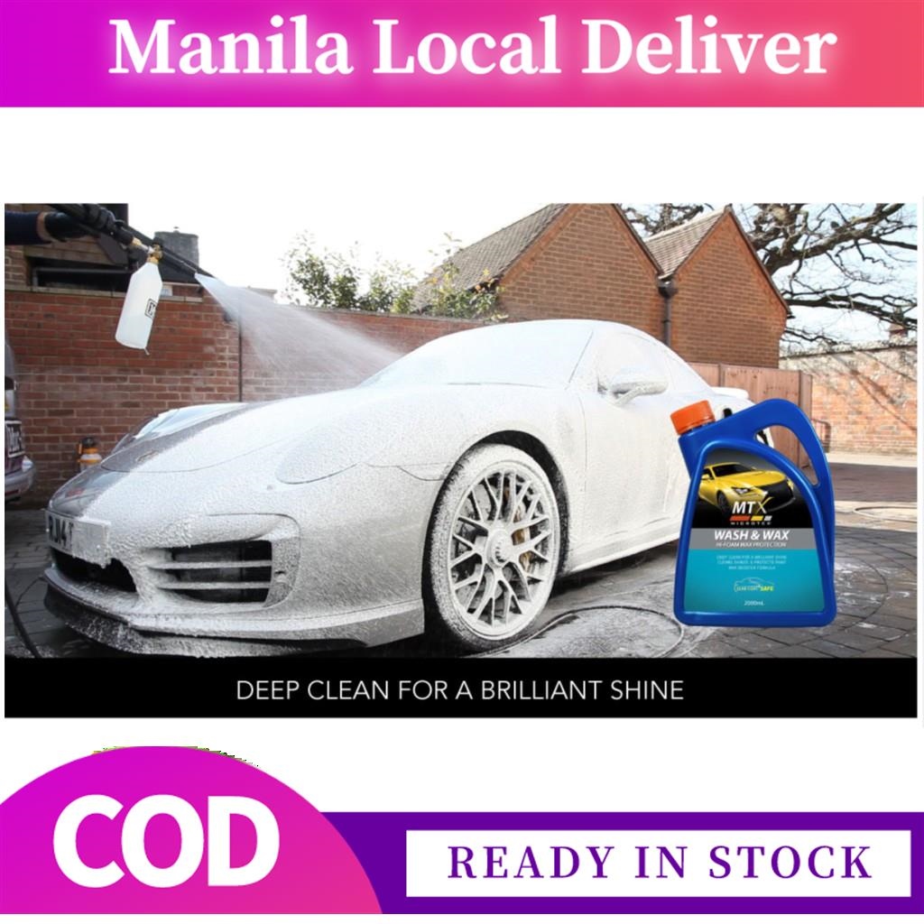 MTX Wash and Wax 2L 2000mL Microtex Car Care Shampoo with Power Foam ...