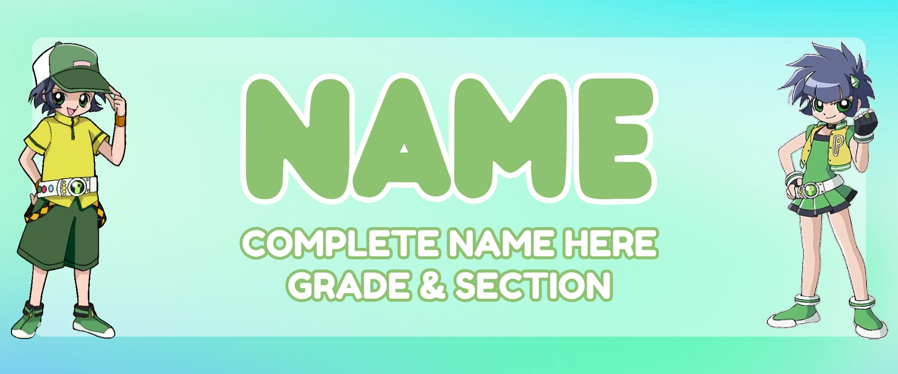 POWERPUFF GIRLS Designs - Customized PVC or LAMINATED School Name Tag ...