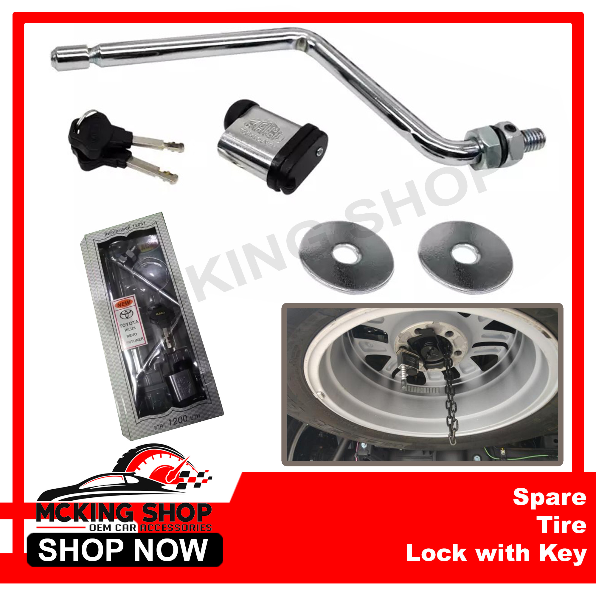 Spare Tire Lock with Key ( Toyota Fortuner / Toyota Hilux Revo ...