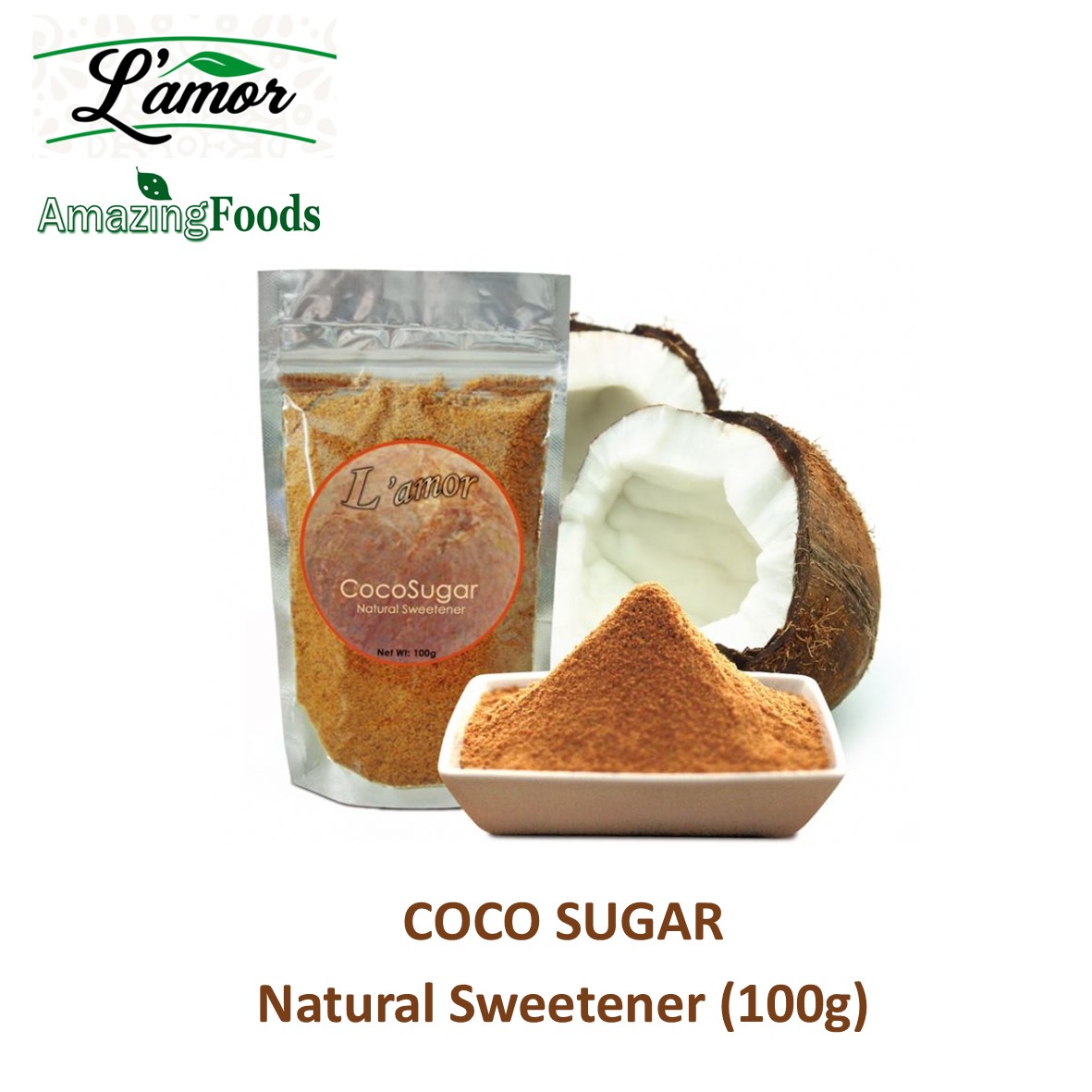 L'amor Coco Sugar 100g | natural sweetener, healthy, low glycemic index ...