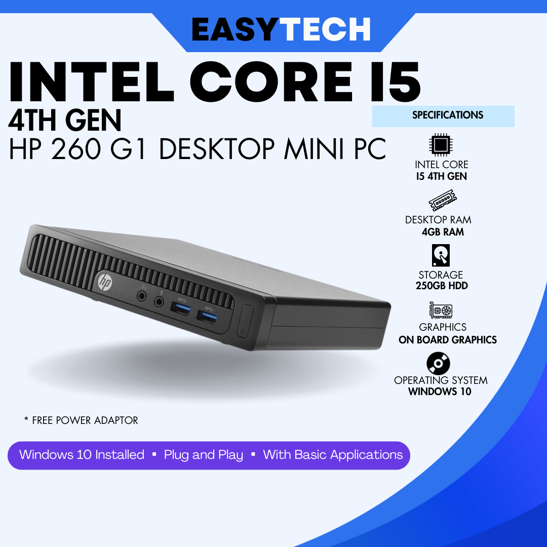 EASYTECH | Intel Core i5 4th Gen 4GB RAM DDR3 250GB HDD HP 206 G1 ...