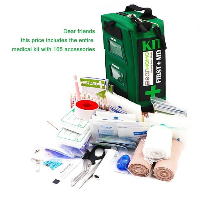 165-Piece Emergency Medical Rescue First Aid Kit Bag For Workplace ...
