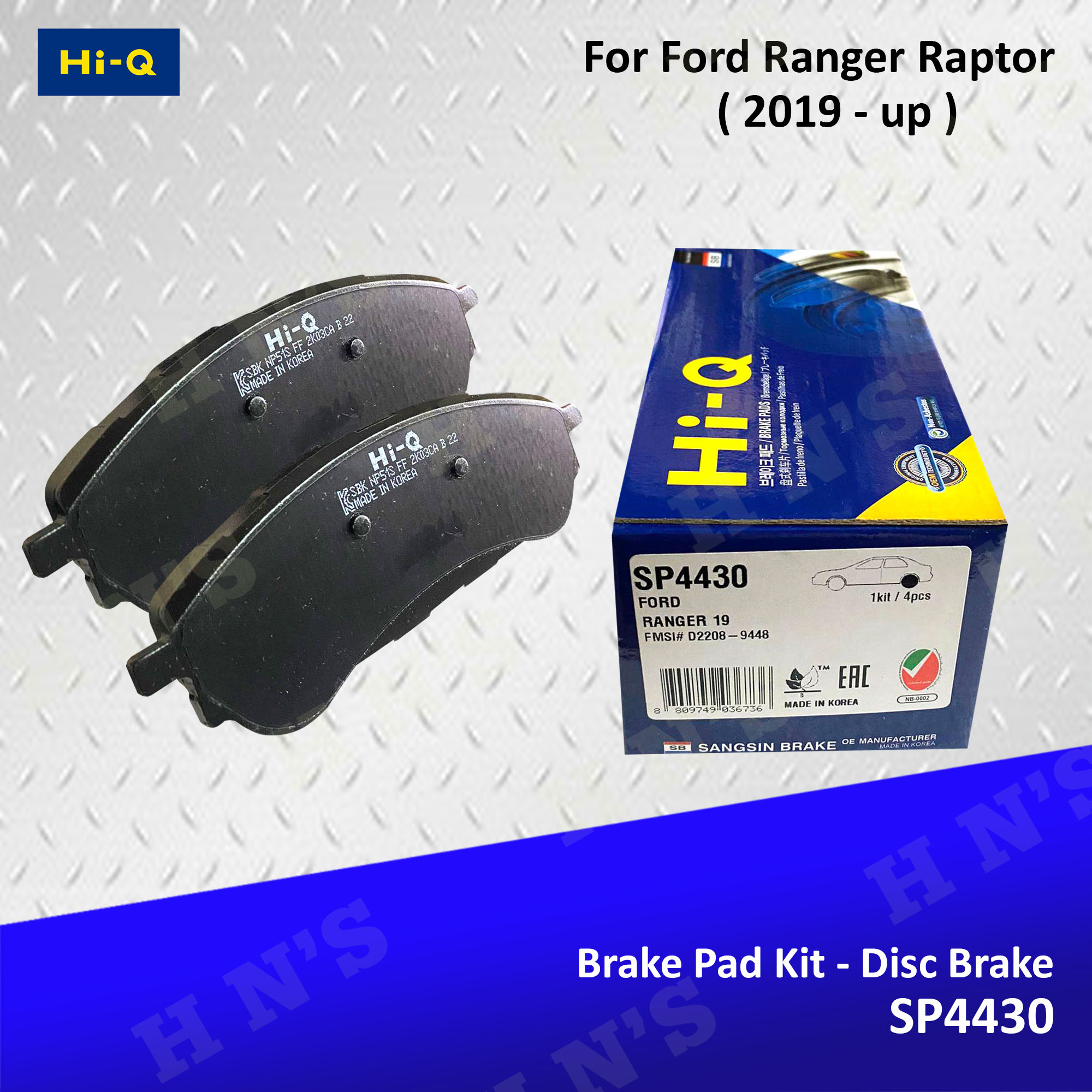 HI-Q Brake Pads [ REAR ] for Ford Ranger Raptor ( 2019 - up ) SP4430 ...