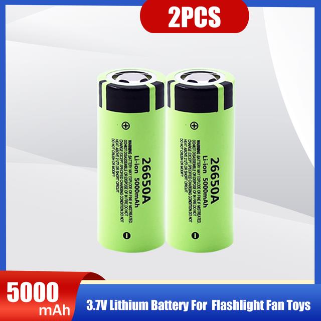 1-10PCS Panasonic 3.7V 5000mAh 26650A 26650 Lithium Rechargeable ...