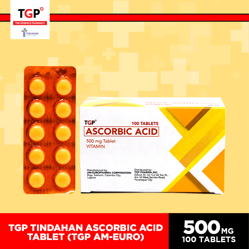 TGP Tindahan Ascorbic Acid Tablet (TGP AM-EURO) - 500mg 100 Tablets ...