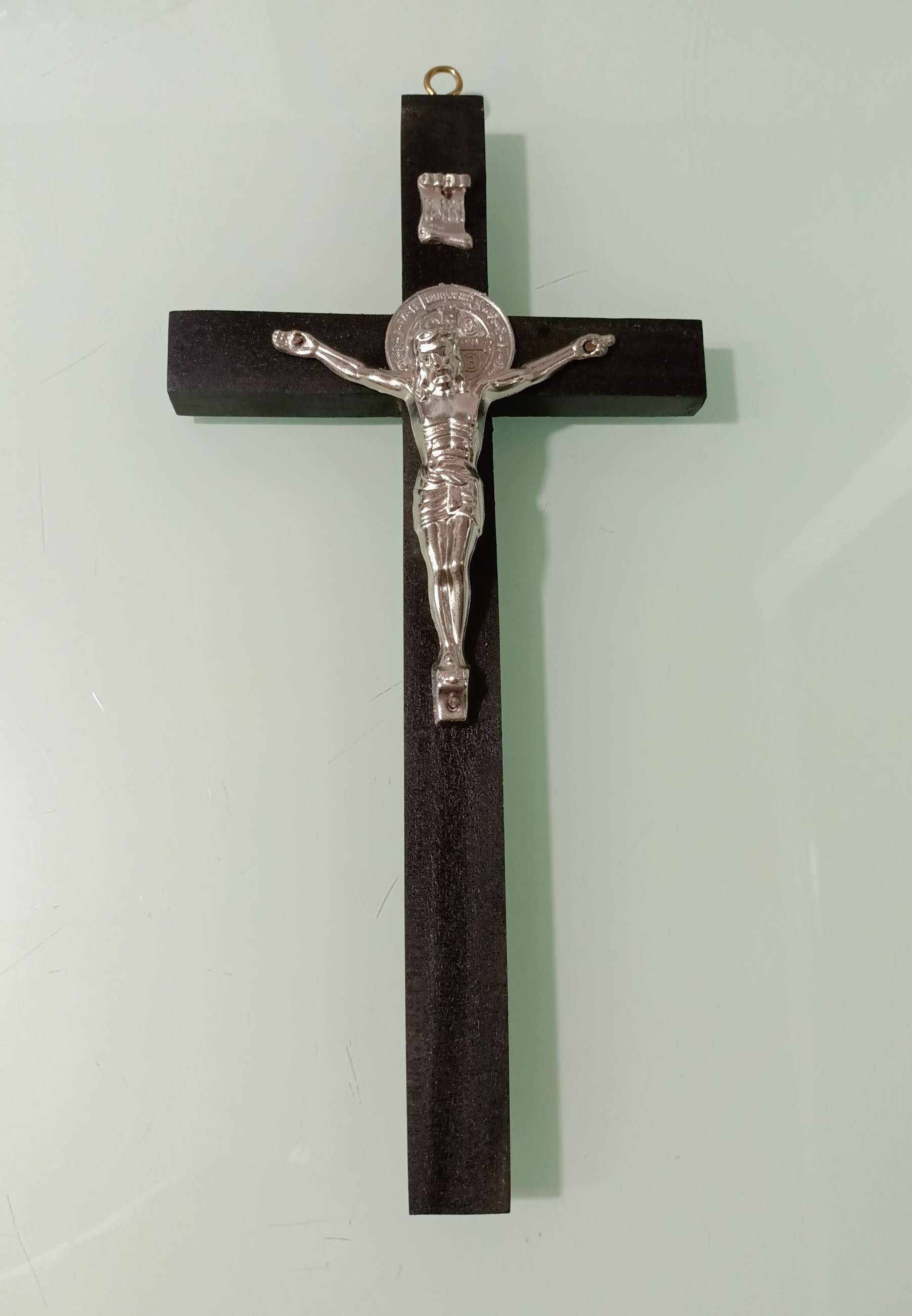 St. Benedict Crucifix - 10 inches (wood, alloy) Wall Hanging Crucifix ...