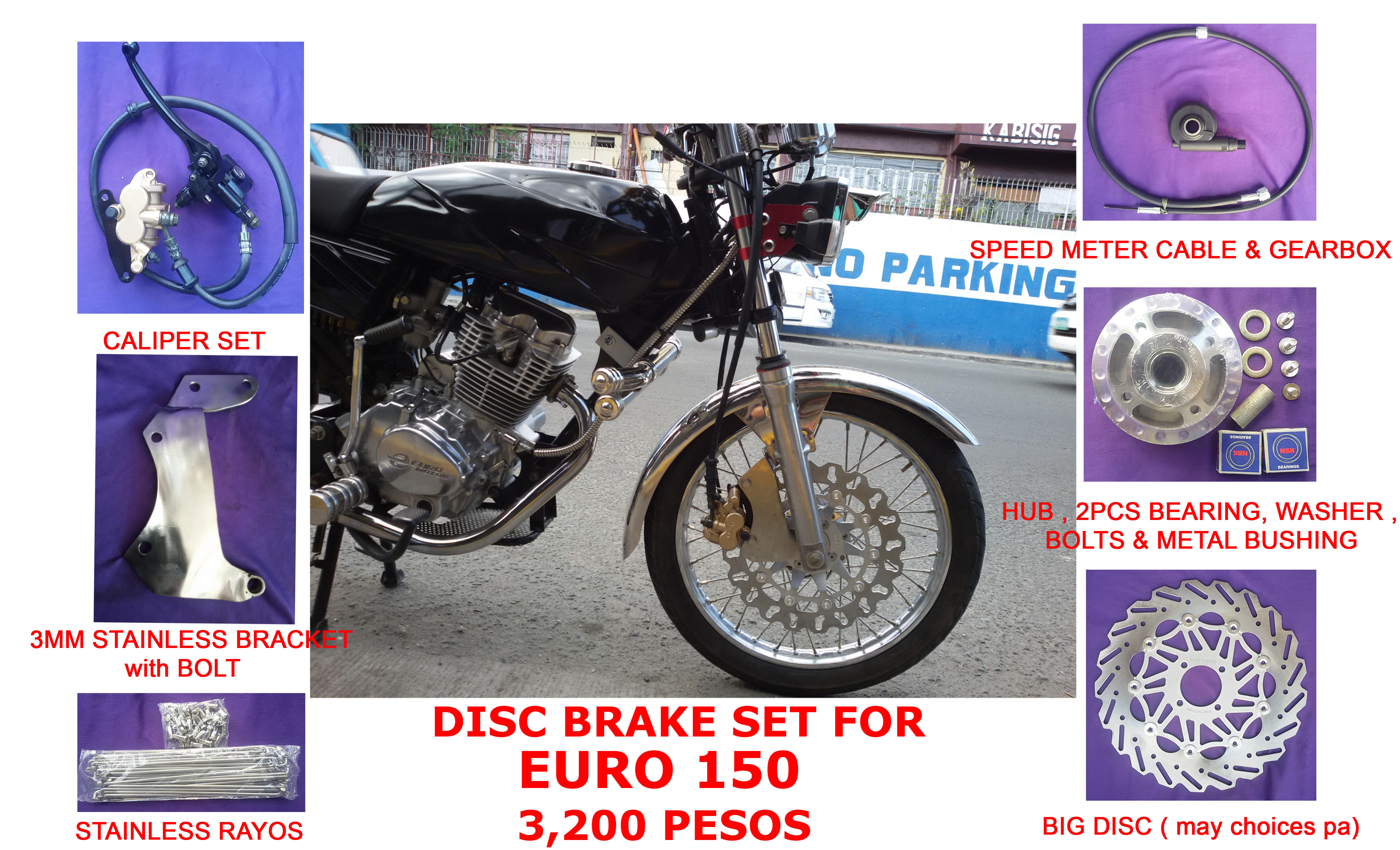 Euro 150 DH EURO 175 DH Discbrake Set Front Conversion Kit Disc Euro 150 DH EURO 175 DH Discbrake Set Front Conversion Kit Disc