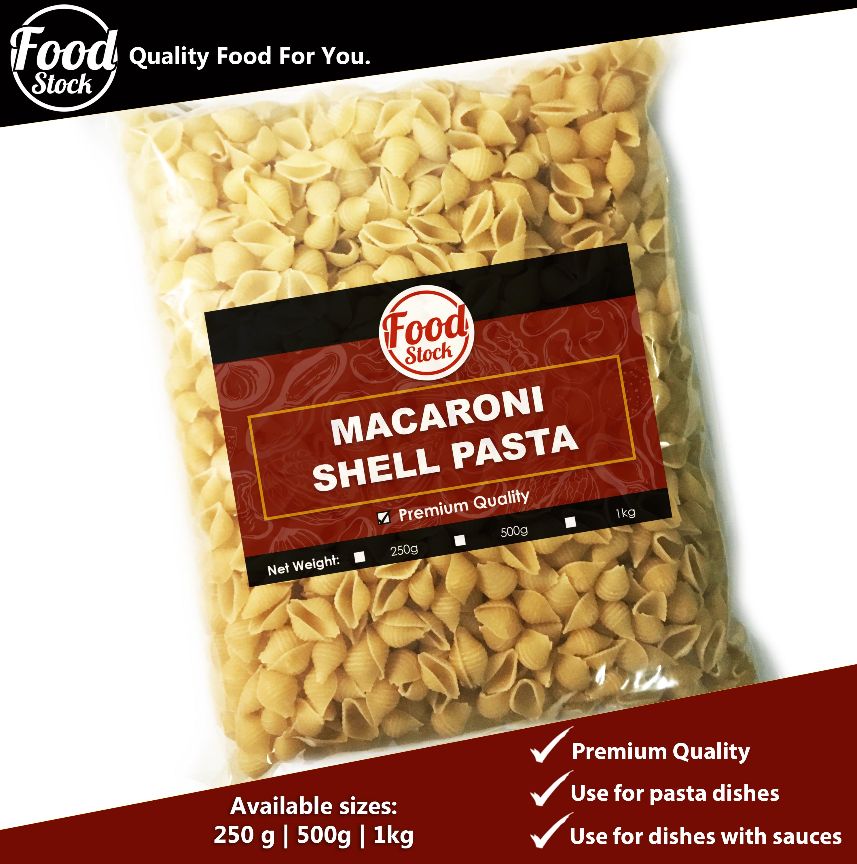 Food Stock Macaroni Shell Pasta (250g, 500g, 1kg) | Lazada PH