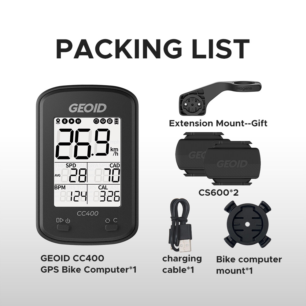 GEOID CC400 GPS Bike Computer Cycling ANT+ Bluetooth Wireless Bicycle ...