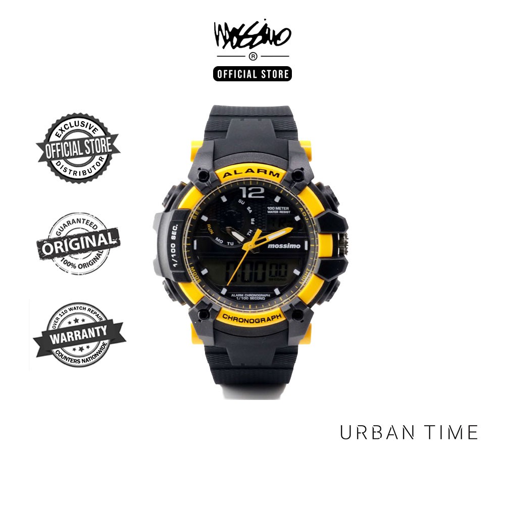 Mossimo Men’s Yellow Rubber Strap Ana-Digi Watch MS-1927G-YLW | Lazada PH