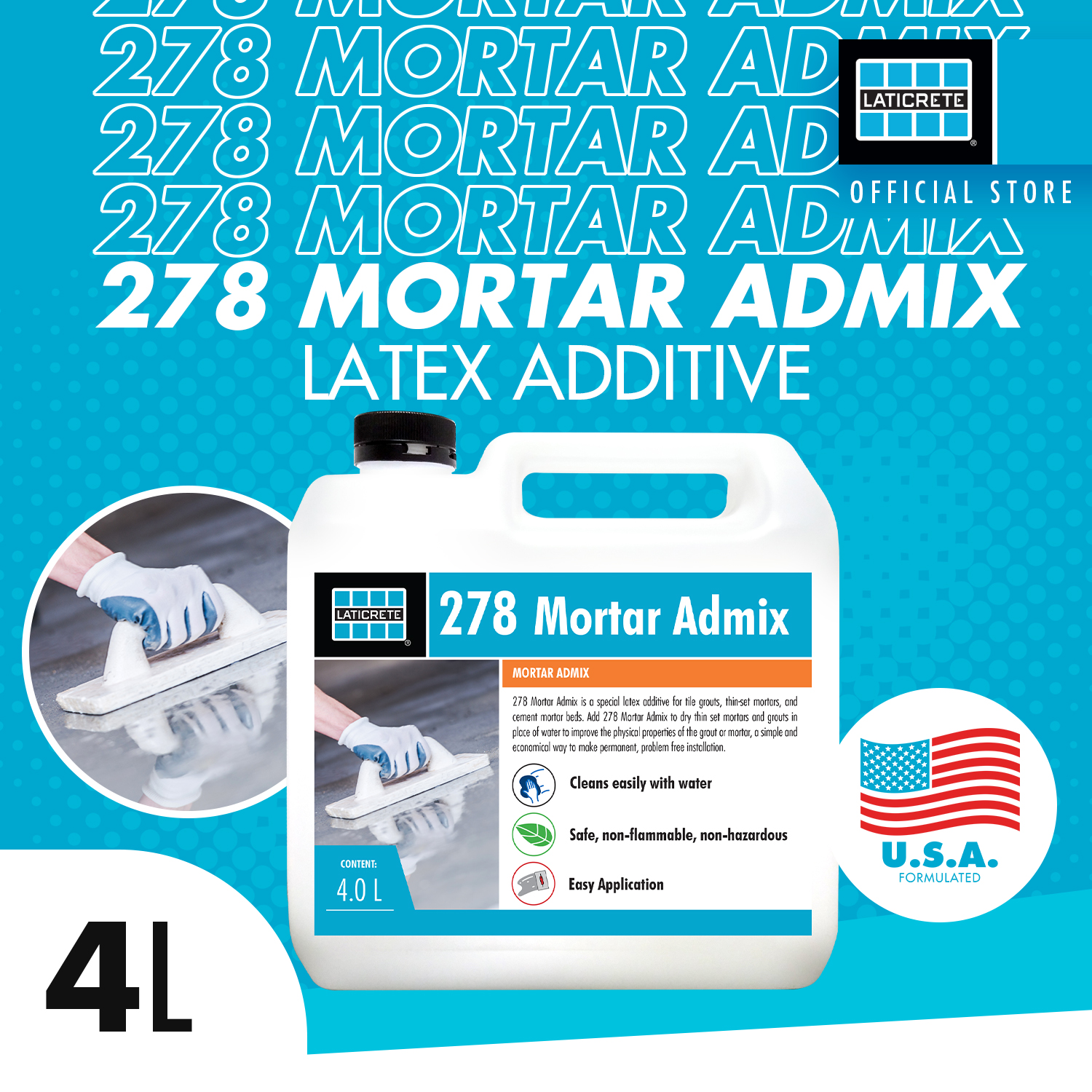 LATICRETE® 278 Mortar Admix (4L) | Lazada PH
