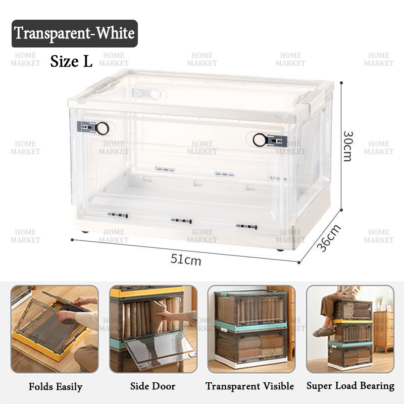 Storage box Folding Plastic box Stackable Organizer with Handle ...